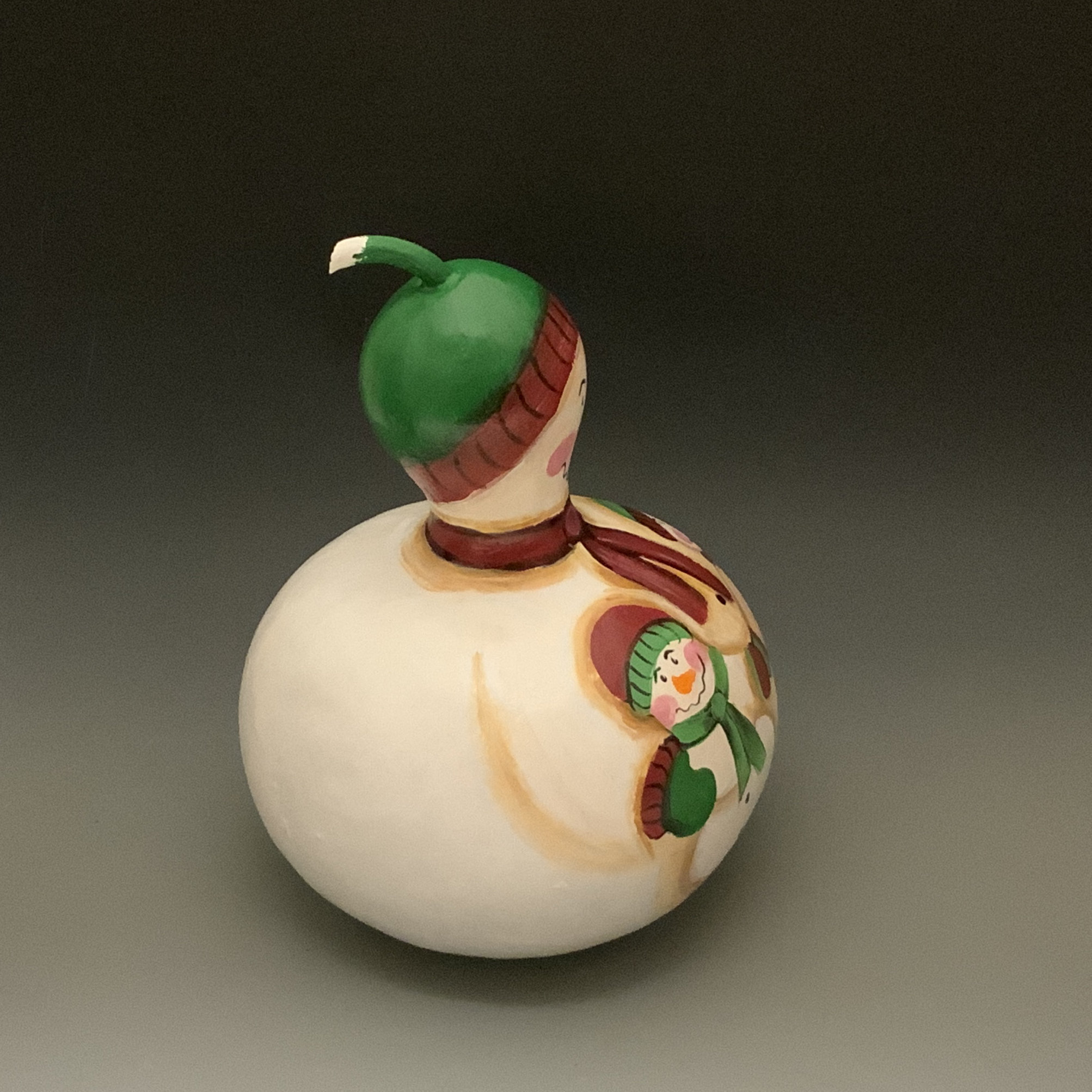 Hand Painted Snowman Gourd Art - Etsy