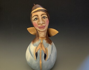Painted Gourd Angel - Etsy