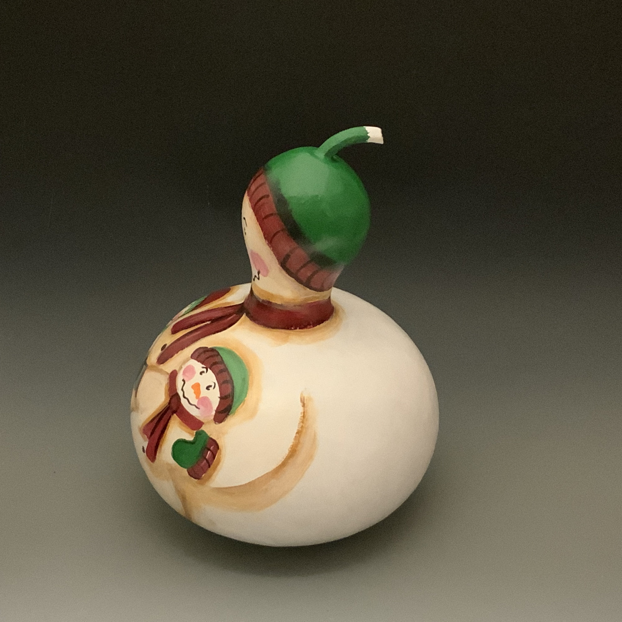 Hand Painted Snowman Gourd Art - Etsy