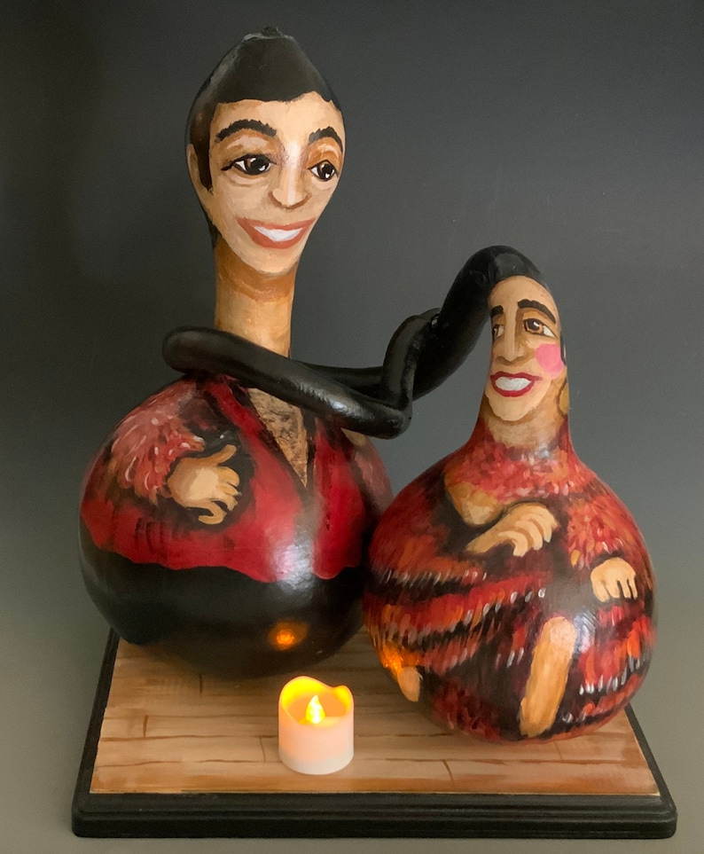 Hand Painted Latin Dancers Gourd Art - Etsy