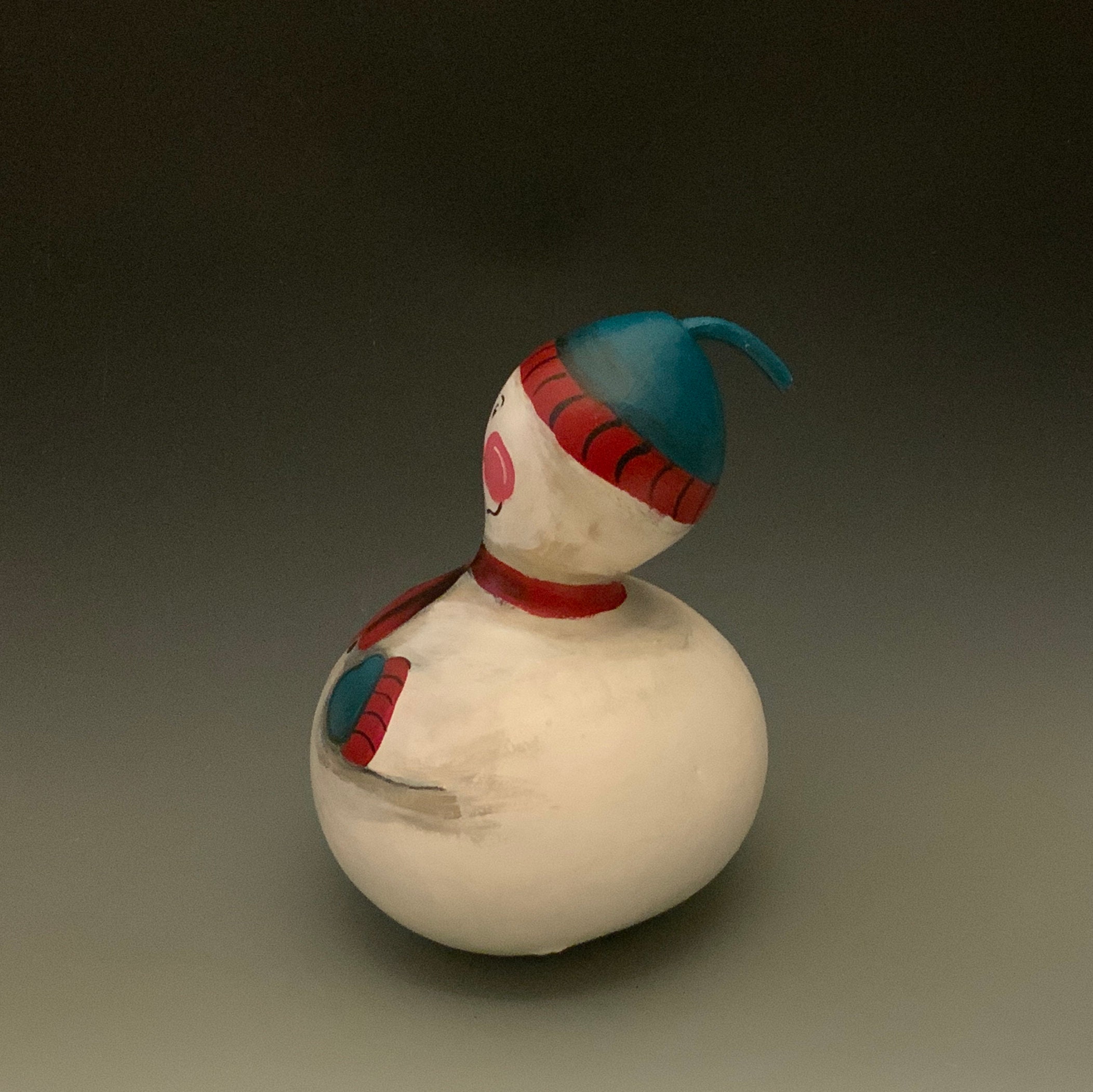 Hand Painted Snowman Gourd Art - Etsy