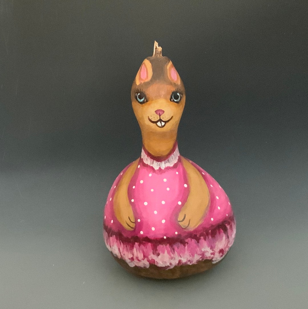 Hand Painted Rabbit Gourd Art - Etsy