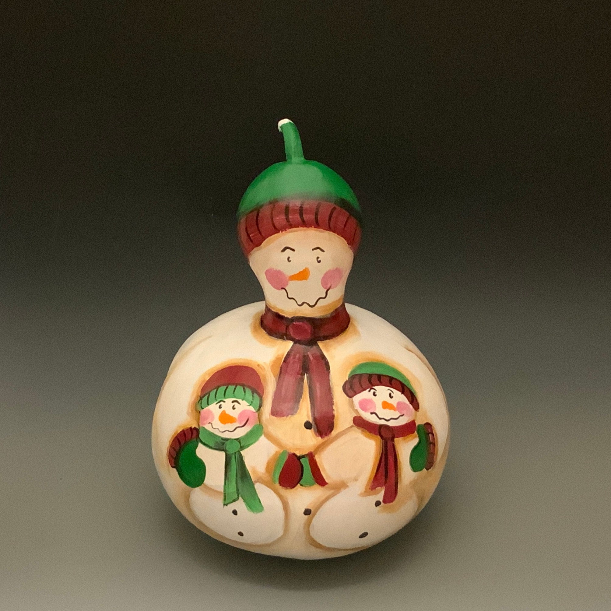 Hand Painted Snowman Gourd Art - Etsy