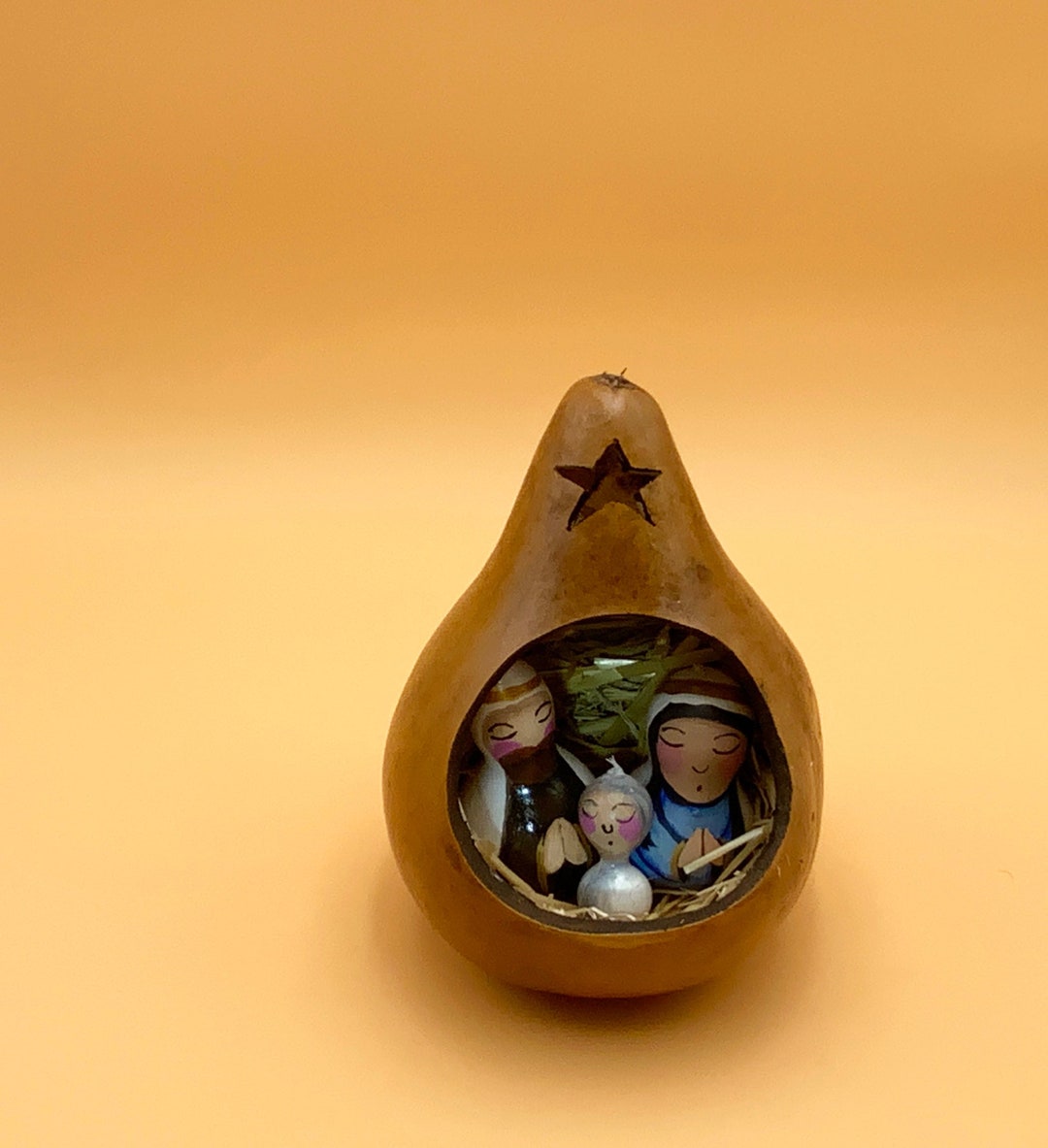 Basic Set Hand Painted Gourd Nativity Scene - Etsy