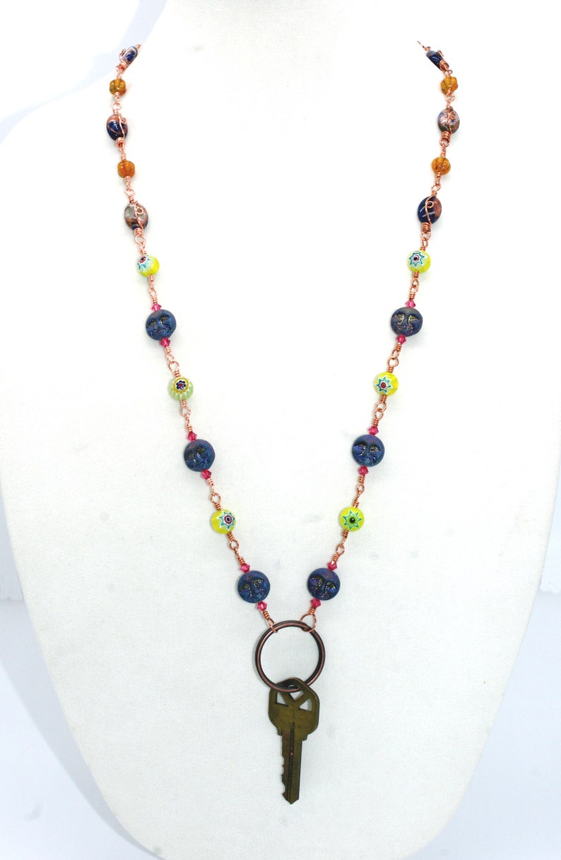 Beaded Badge Necklace, ID Card Lanyard for Work, Gift for Teacher, 29.5 ...