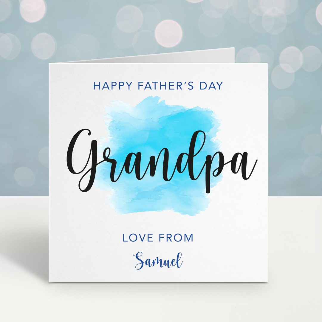 Personalised Fathers Day Card for Grandpa, Happy Fathers Day Card for ...