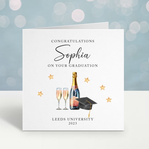 Personalised Son Graduation Card With Cap & Scroll Name and - Etsy