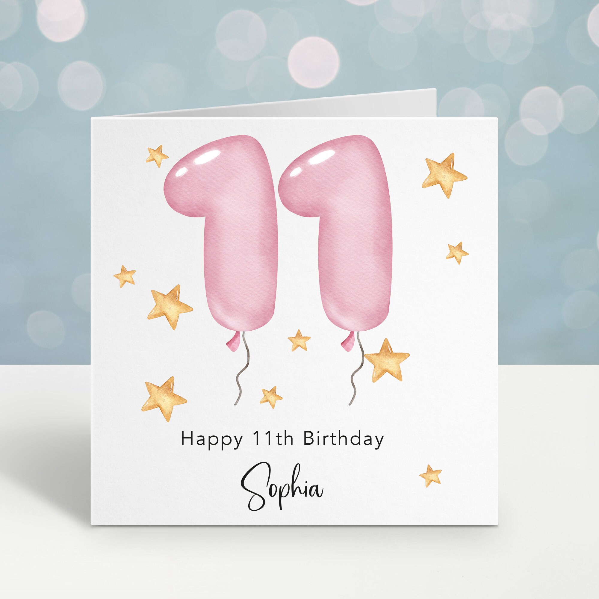 Personalised 11th Birthday Card Custom Name Card Childrens Birthday ...