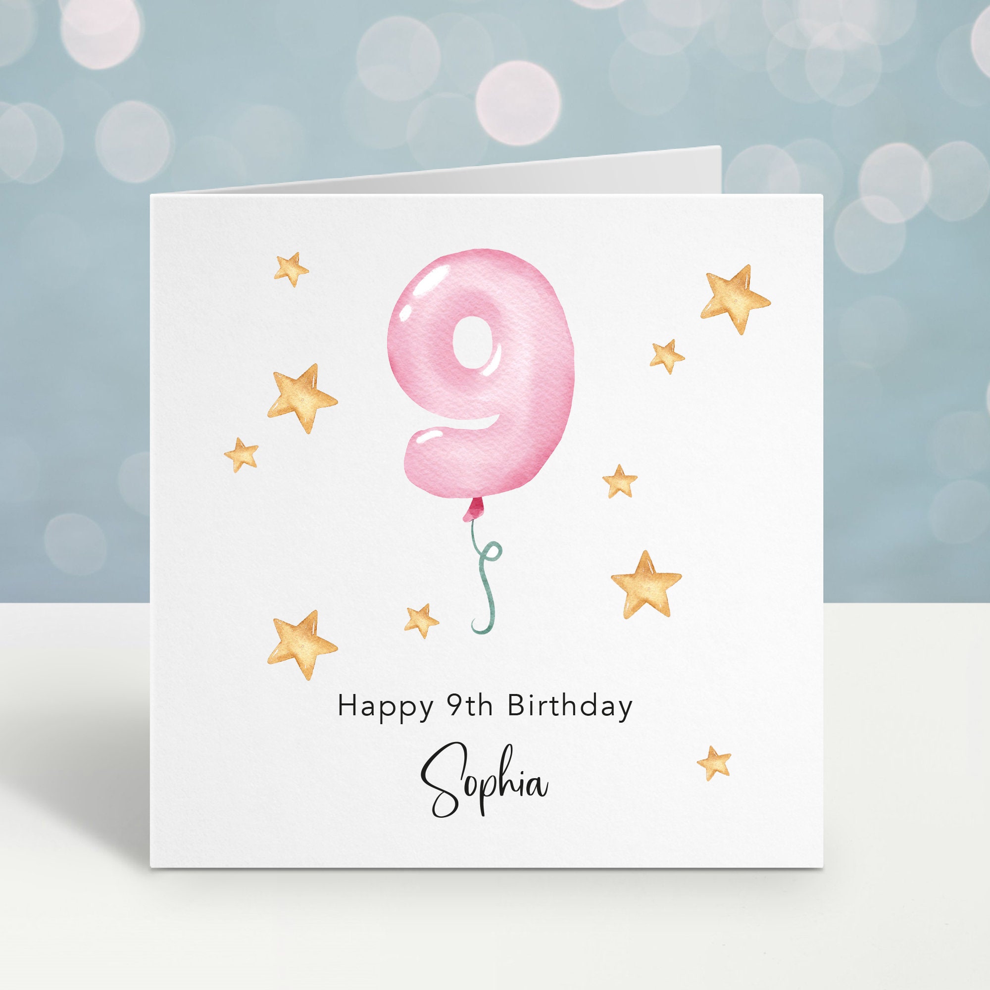 Personalised 9th Birthday Card Custom Name Card Childrens Birthday Card ...