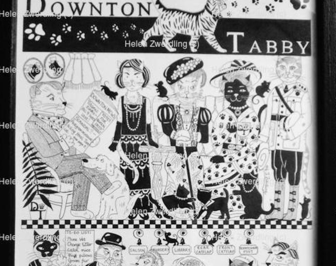 Downton Tabby a Framed A4, High Quality Print of an Original Artwork by ...