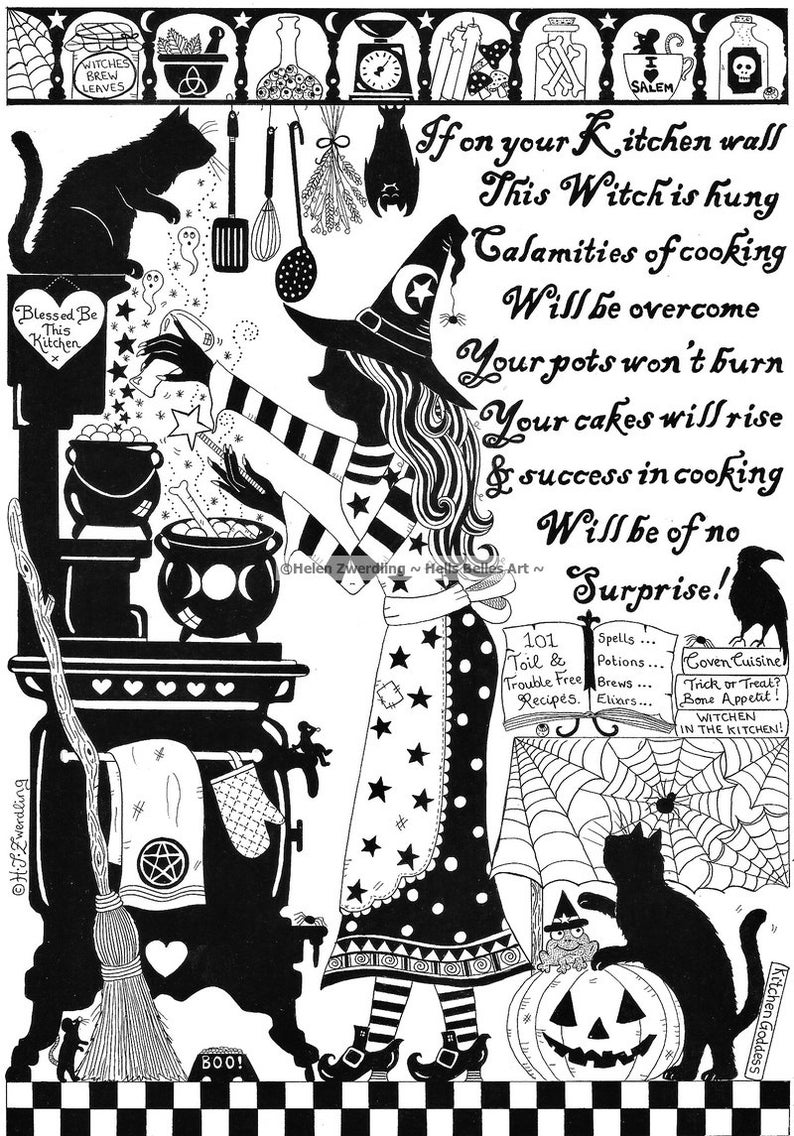 Kitchen Witch Lucky Witch Cooking Spell A High Quality - Etsy