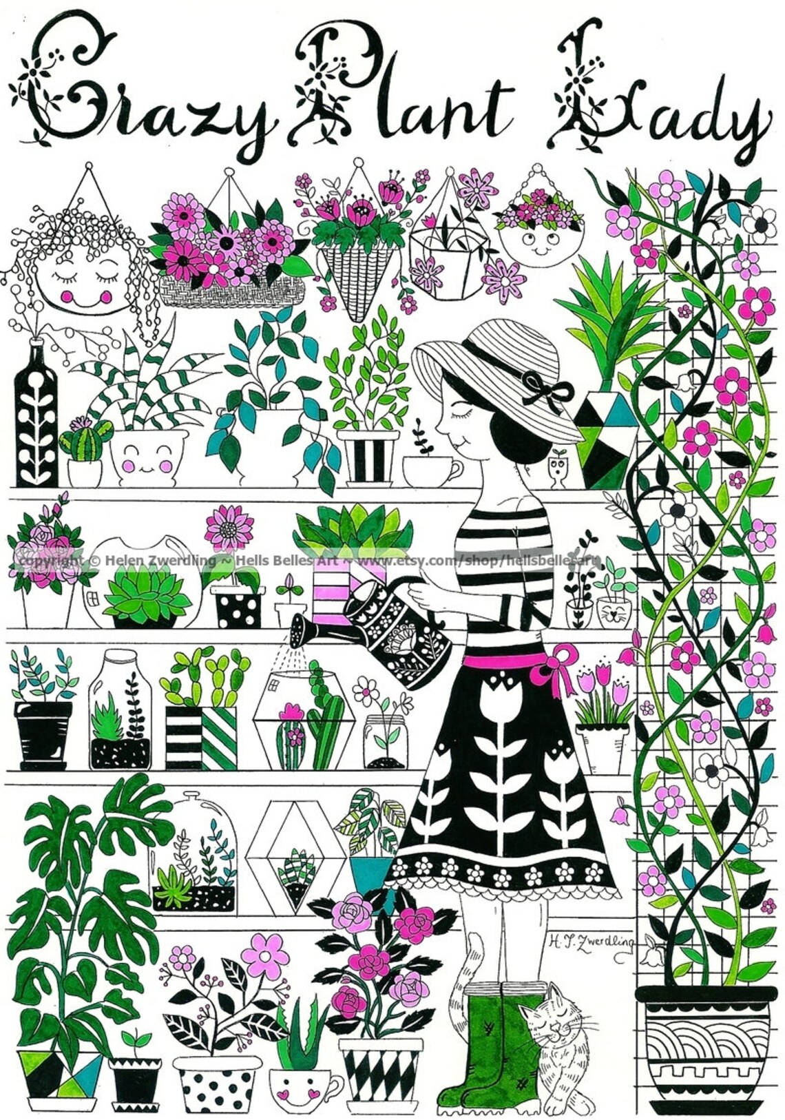 Crazy Plant Lady a High Quality Framed A4 Print of an - Etsy