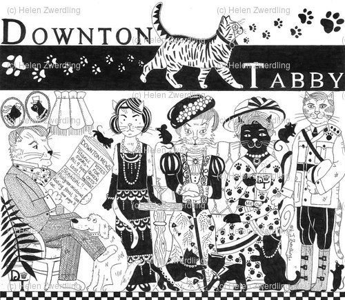 Downton Tabby ~ a Framed A4, High Quality Print of an Original Artwork ...