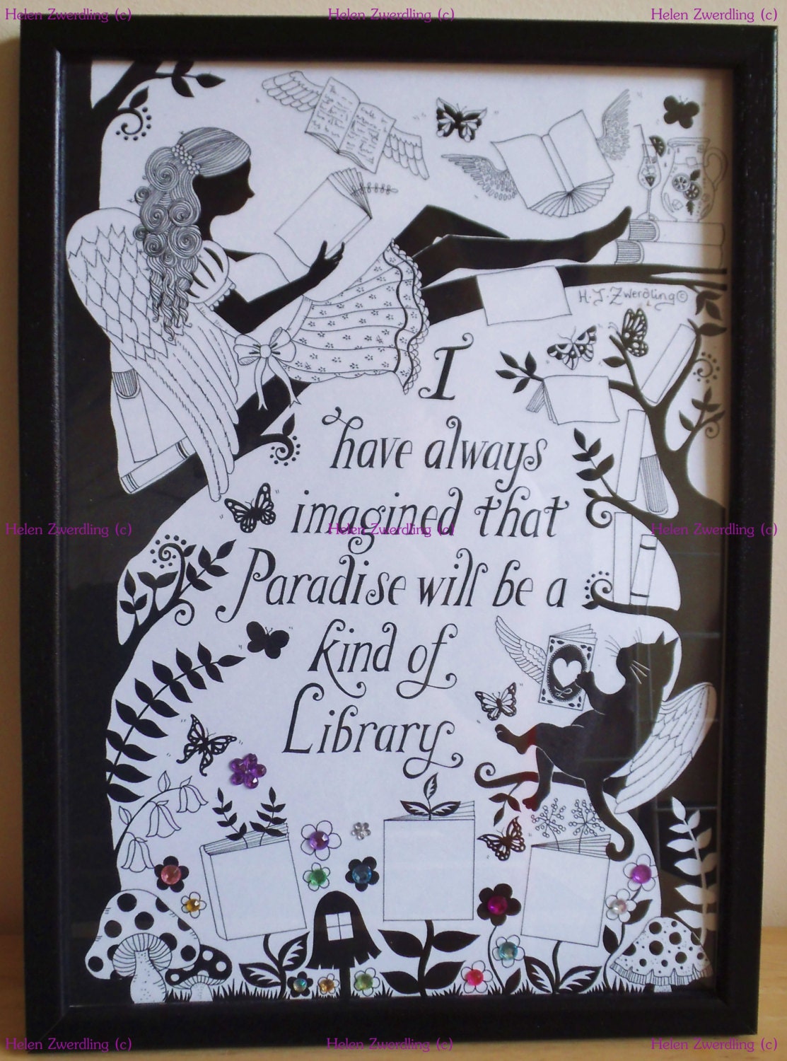 Book Lover Gift : Paradise Library a High Quality Framed and - Etsy