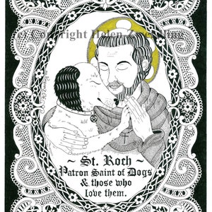 St. Roch ~ Patron St. of Dogs & Those Who Love Them ~ a Framed A4 Print ...
