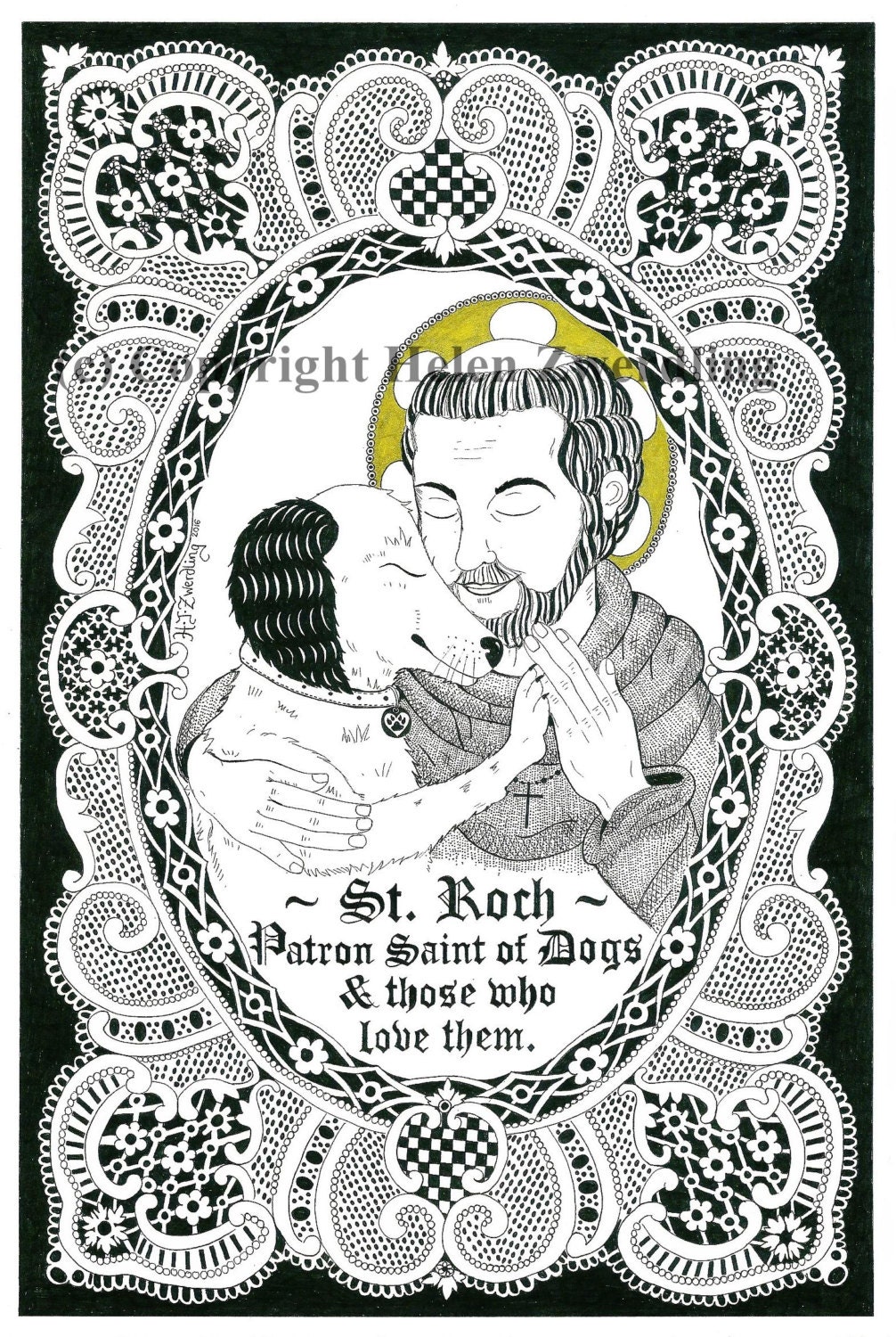 St. Roch Patron St. of Dogs & Those Who Love Them a Framed | Etsy UK