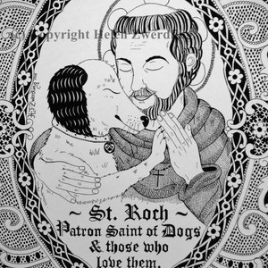 St. Roch ~ Patron St. of Dogs & Those Who Love Them ~ a Framed A4 Print ...