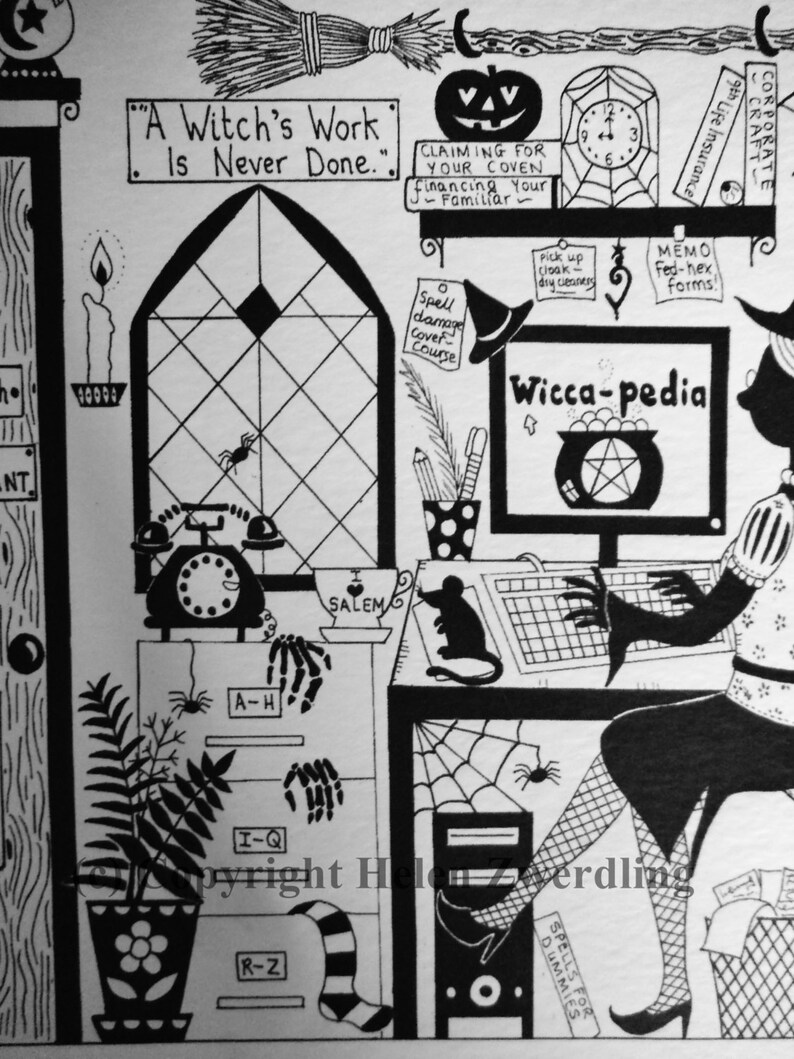 Office Witch A Witch's Work Is Never Done. A high | Etsy