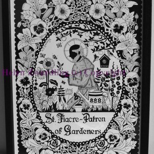 St. Fiacre ~ Patron Saint of Gardeners. A High Quality, Framed Print of ...