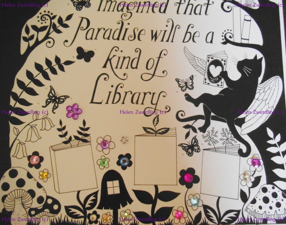 Book lover gift : Paradise Library a high quality framed and | Etsy