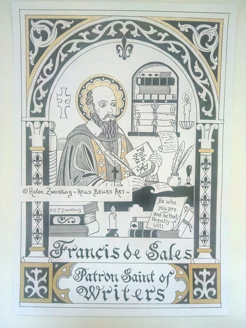 Francis De Sales Patron Saint of Writers. A High Quality - Etsy