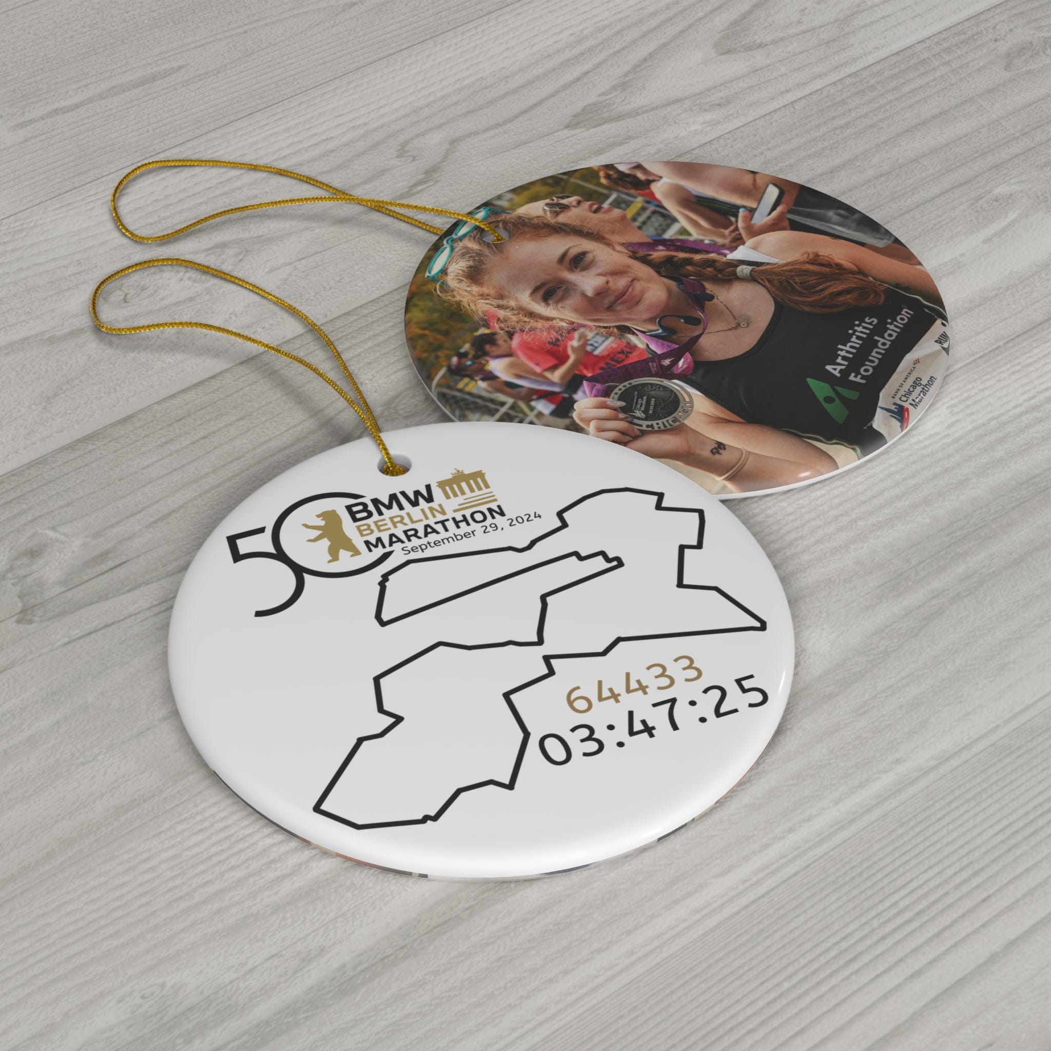 Berlin Marathon Photo Commemorative Ceramic Ornament, Personalized With ...