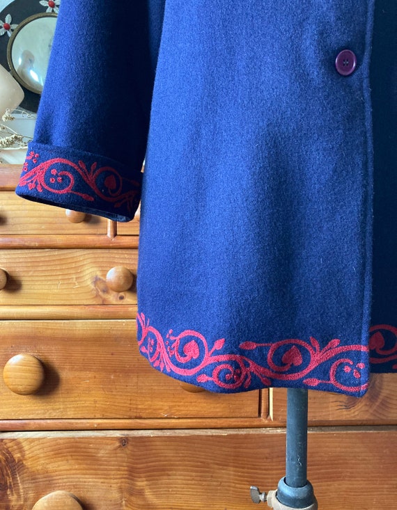 SIZE M / 1980s-90s Royal Blue Edwardian Style Coat wi… - Gem