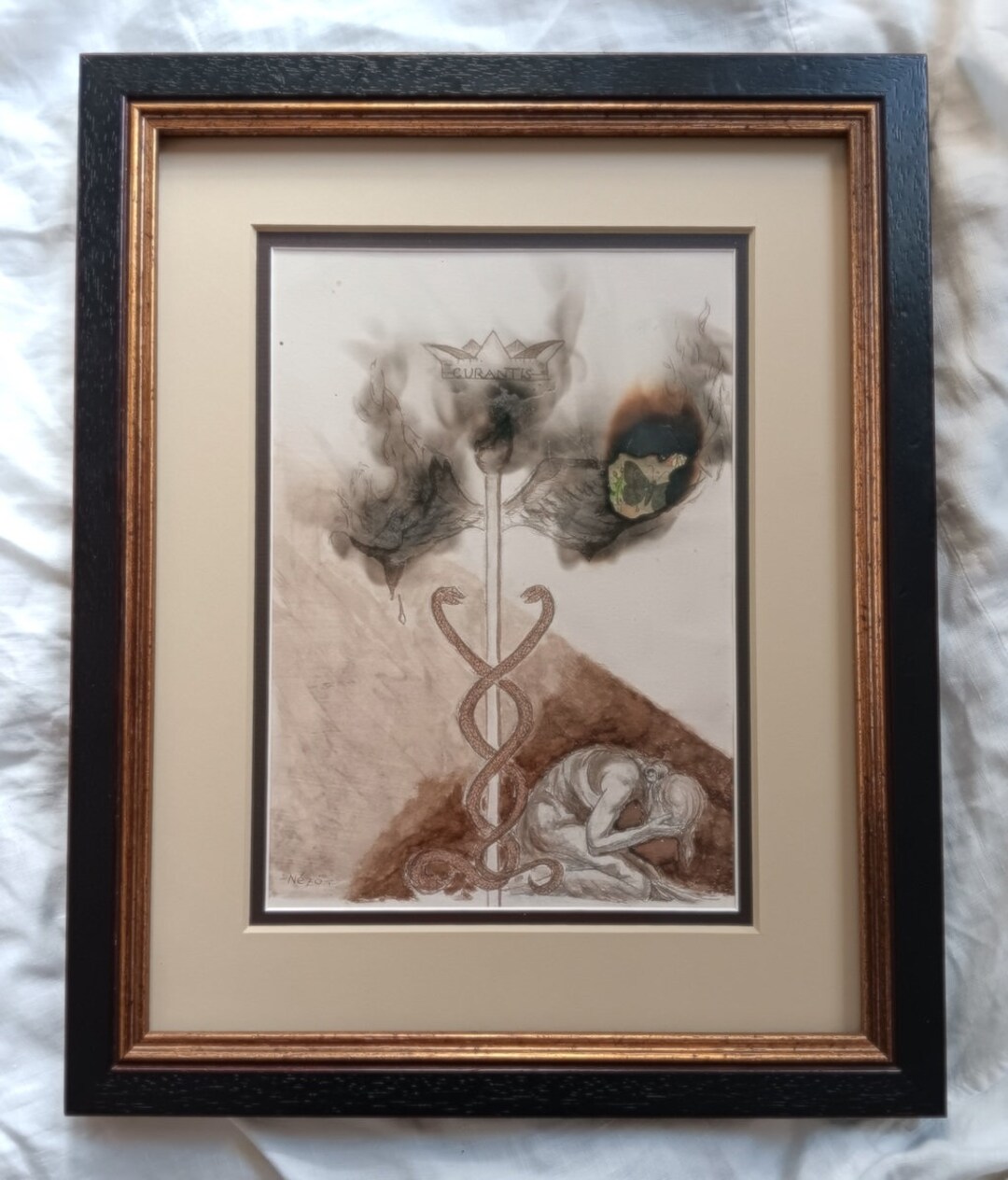 Snakes, Flames, Butterfly | Original Drawing - Etsy