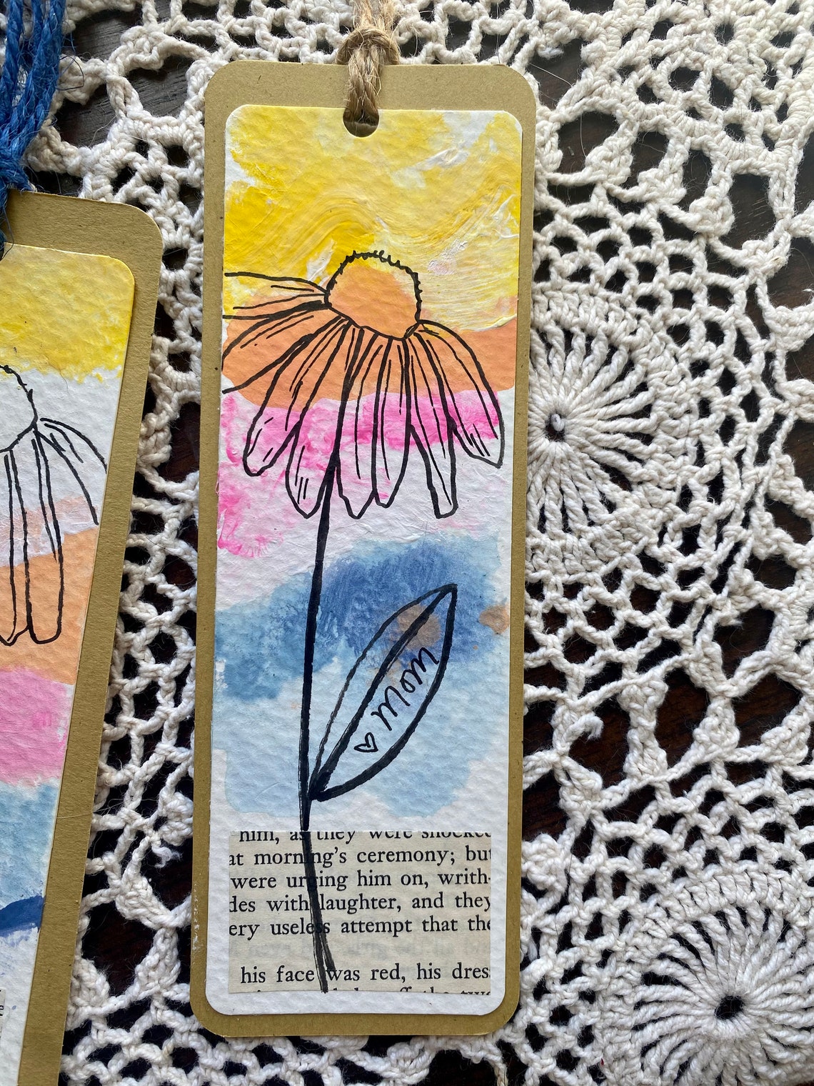 Personalized Watercolor Ink Bookmark - Etsy