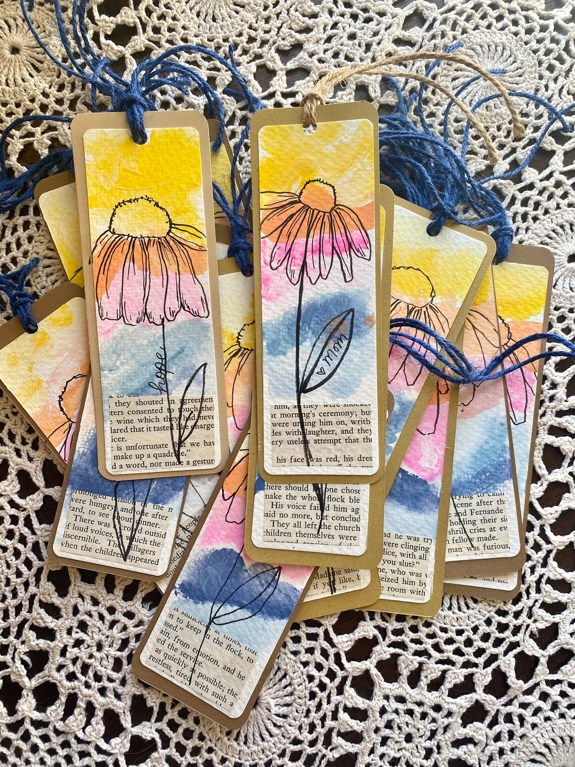 Personalized Watercolor Ink Bookmark - Etsy