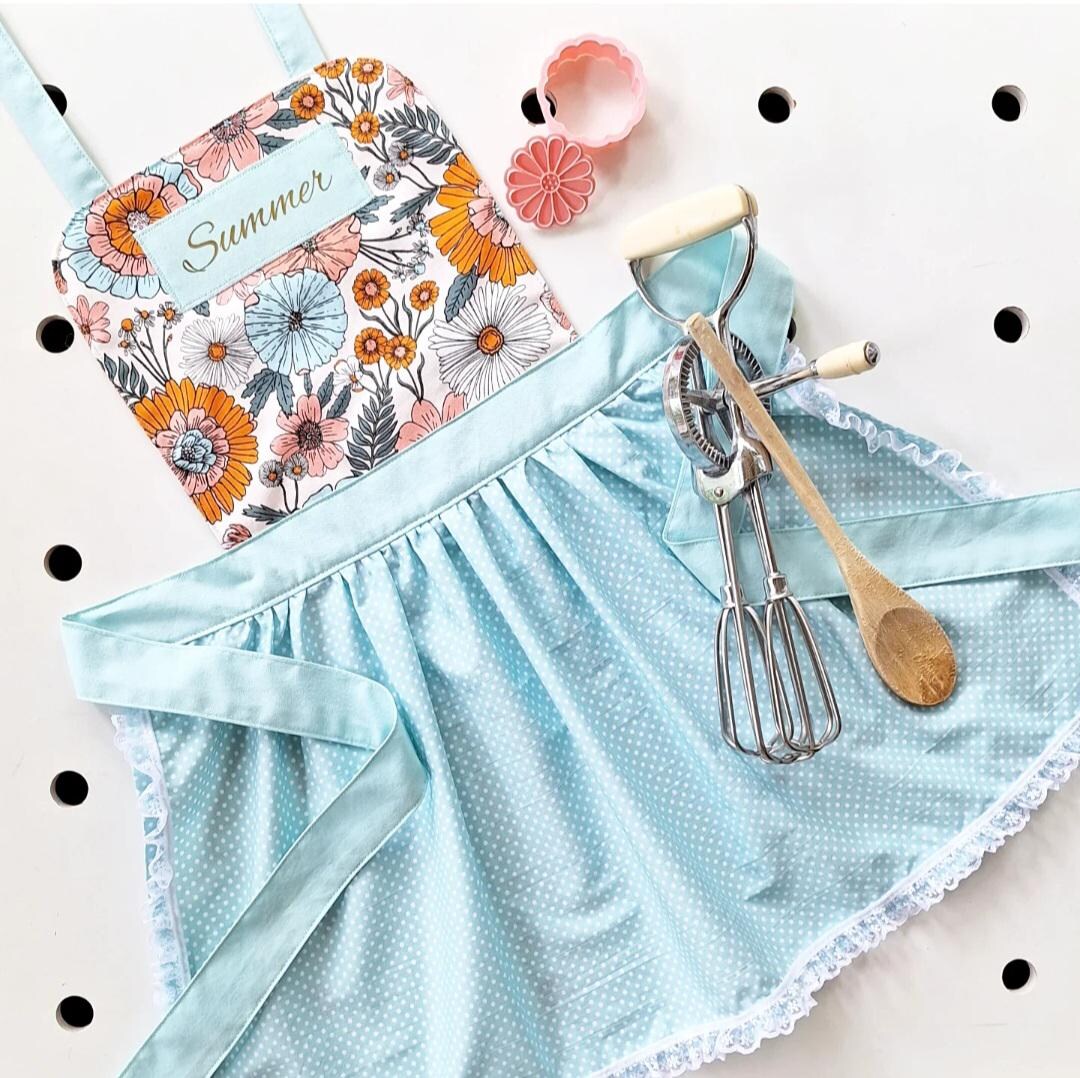 Retro Apron | Kids Apron | Aprons for Girls | Kids Cooking | Girls ...