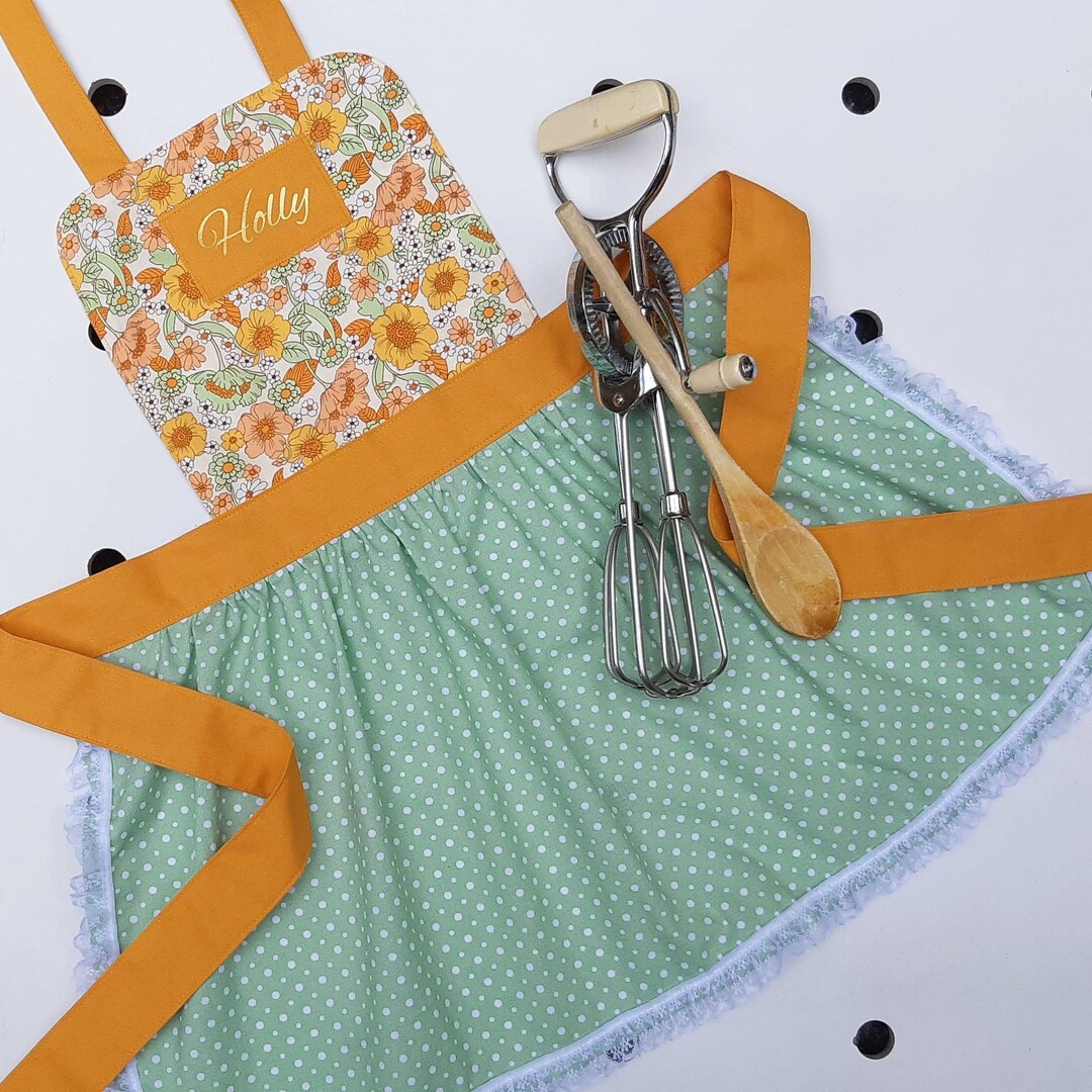 Retro Apron Kids Apron Aprons for Girls Pretty Apron Girls Apron ...