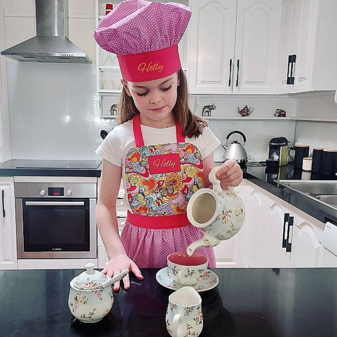 Barbie Apron Set Barbie Inspired Kids Apron and Hat Kids - Etsy