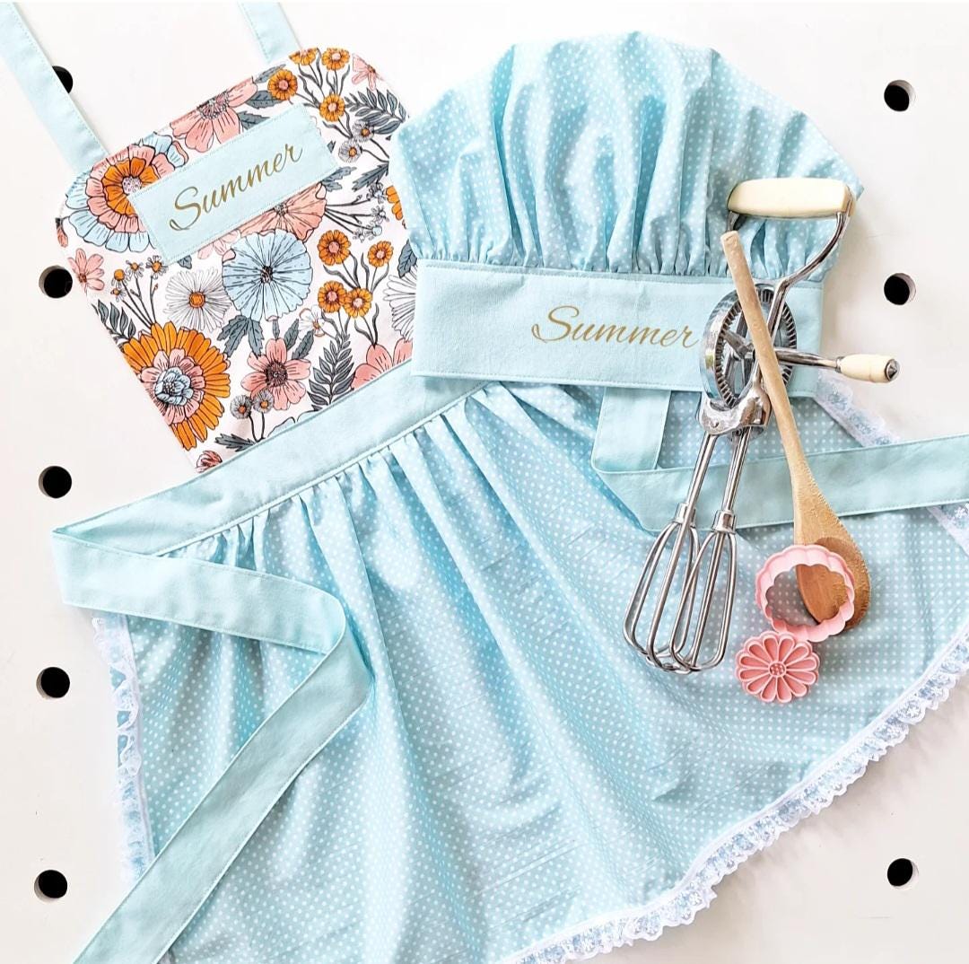Retro Baking Set | Apron Gift Set | Personalised Kids Baking Set ...