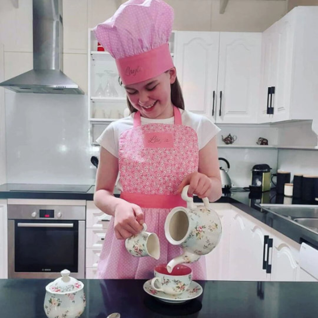 Barbie Pink Apron Set | Barbie Inspired Apron | Pink Apron Set | Kids ...