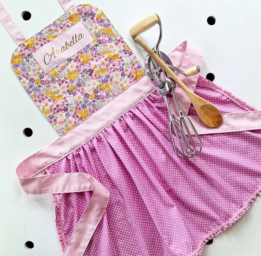 Floral Apron Kids Apron Aprons for Girls Pretty Apron Girls Apron ...