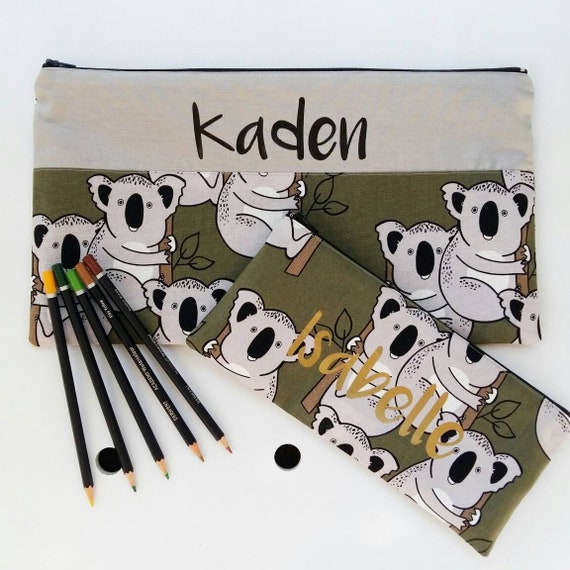 Koala Pencil Case Personalised Pencil Case Koala Cosmetic | Etsy