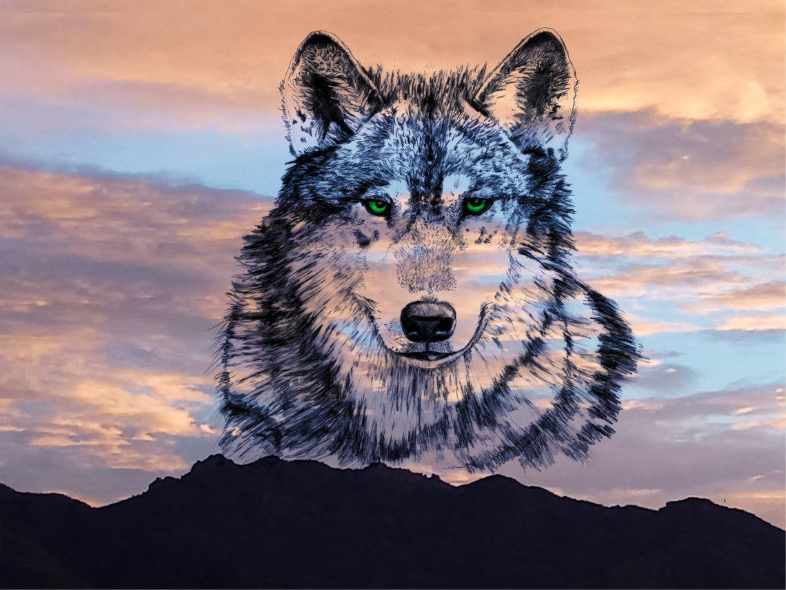 Choose Blue/gold Pure Spirit WOLF (TALA) Wolf Native American Myth ...