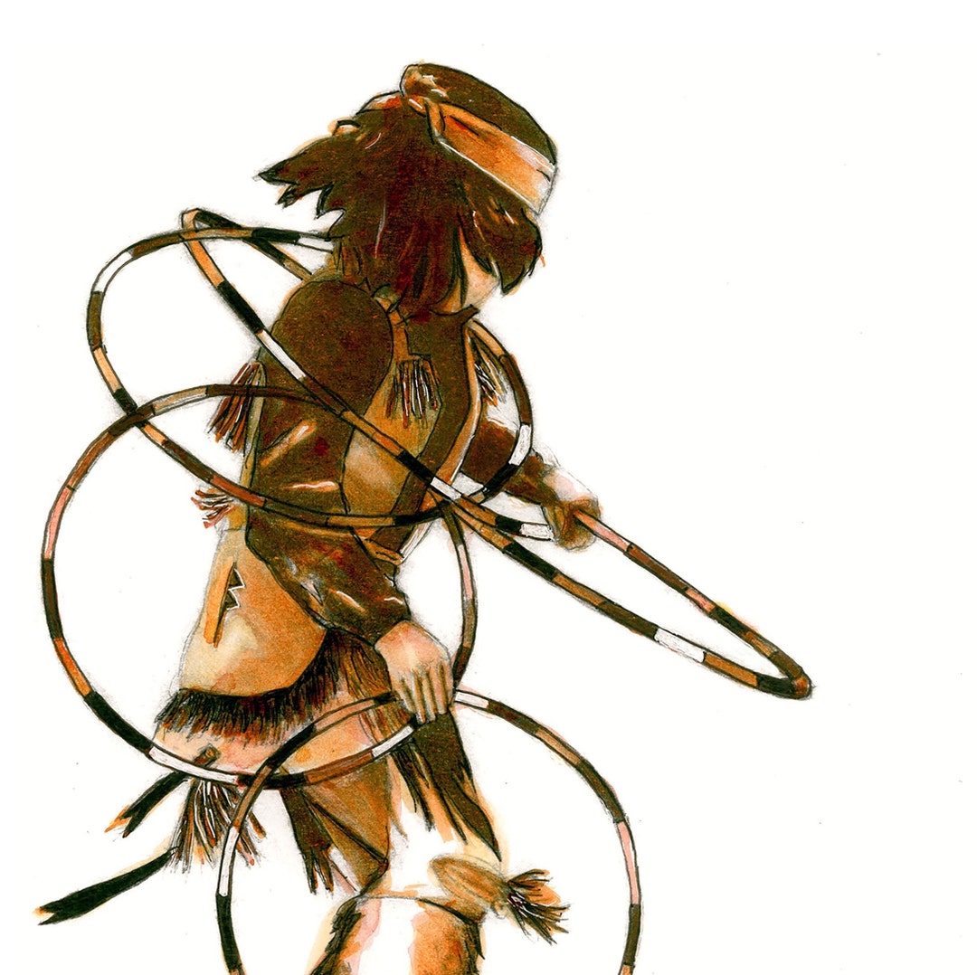 Native American Hoop Dancer Print, Sonoran Desert Art "hoops" - Etsy