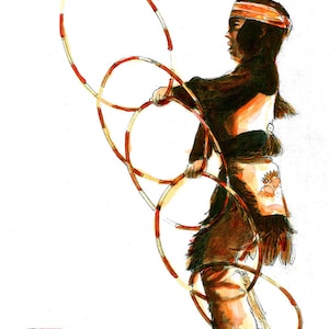 HOOP DANCER Native American Ceremonial Dancer Pencil Drawing ...