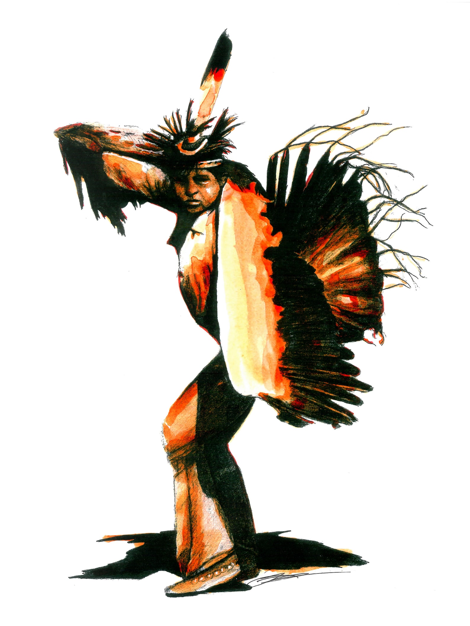 RUNNING EAGLE Native American Indian Ceremony Ritual Southwestern Art ...