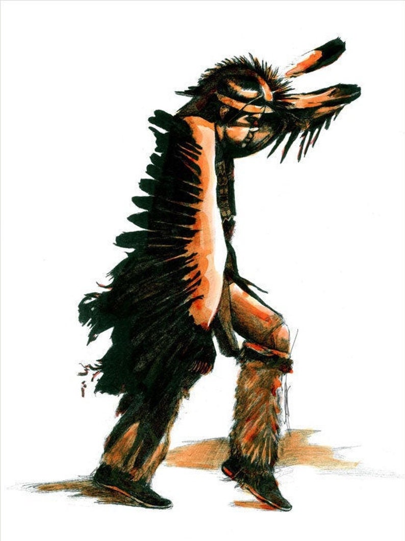 Waiting Eagle Print: Native American Ceremony Dancer, Southwest Art - Etsy