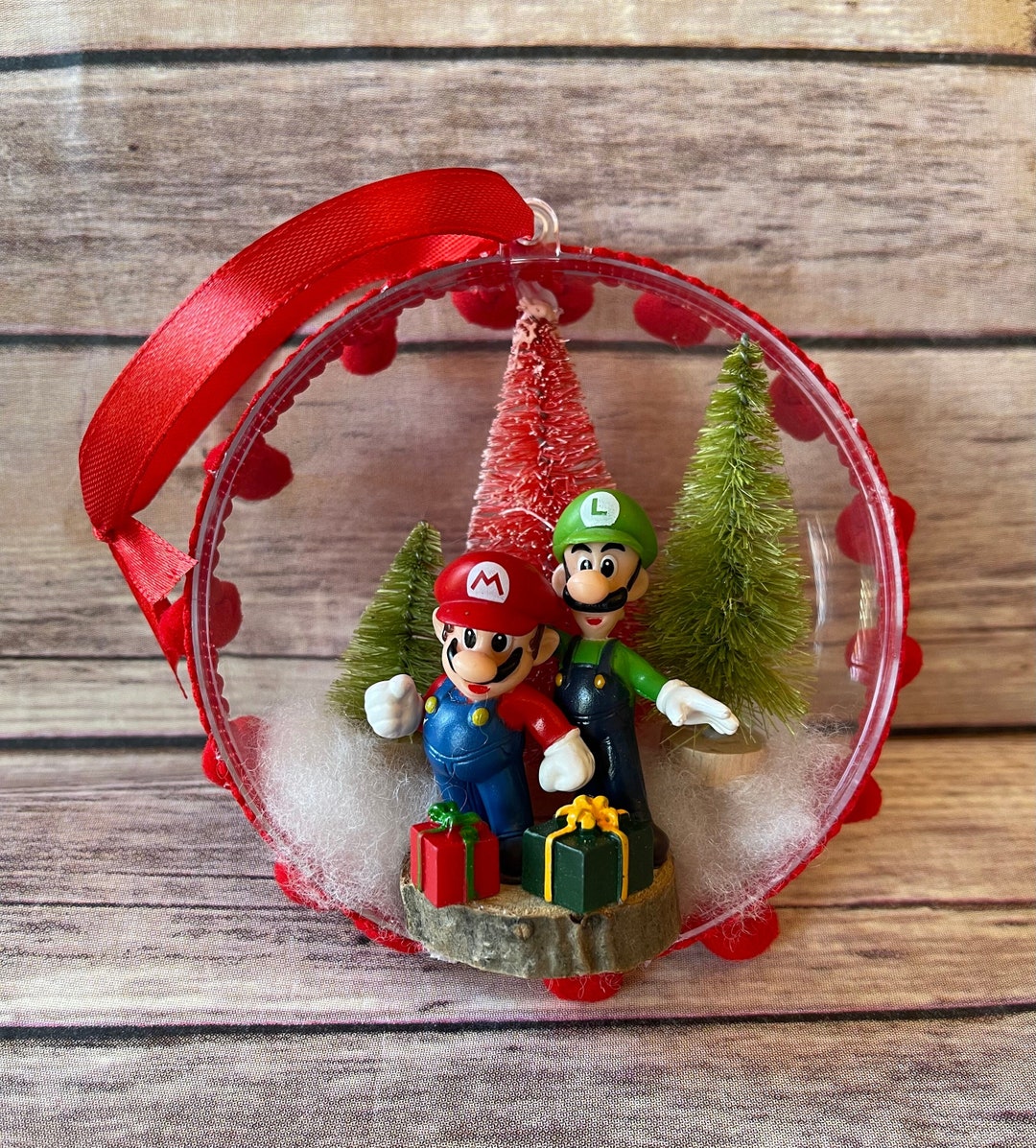 Large Mario & Luigi Open-faced Ball Ornament Christmas Gift 3D Video ...