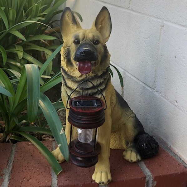 German Shepherd Garden Statue - Etsy