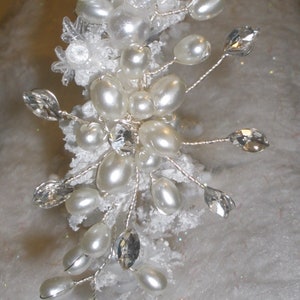 Snow Princess Bride Headband, Bridal Crown, Bride Hair Piece, Bride ...