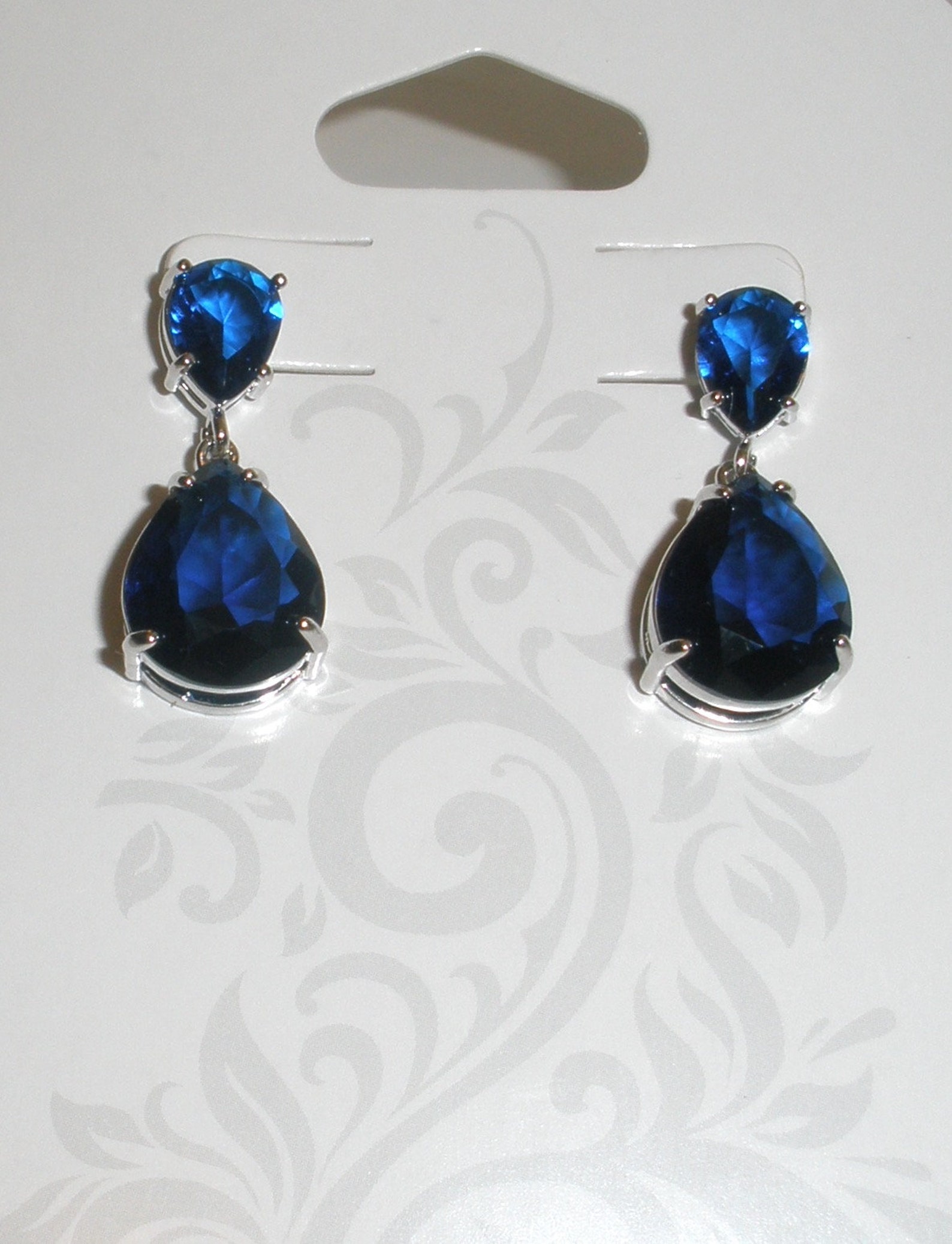 Royal Blue Stud Dangle Earrings Bride Earrings Winter | Etsy