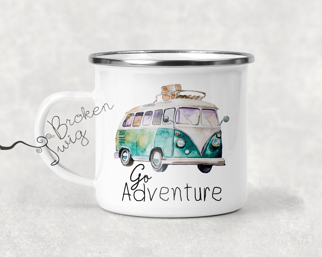 Camp Mug Go Adventure Vintage Bus - Etsy