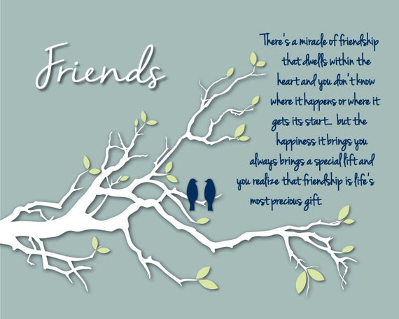 The Miracle of Friendship/ Friends Tree Branch With Birds/ BFF - Etsy