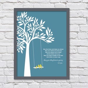 Bob Dylan Forever Young/family Tree/baby Gift/graduation Gift/three ...