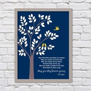 Bob Dylan Forever Young/baptism or Dedication Print/baby Leaving Nest ...